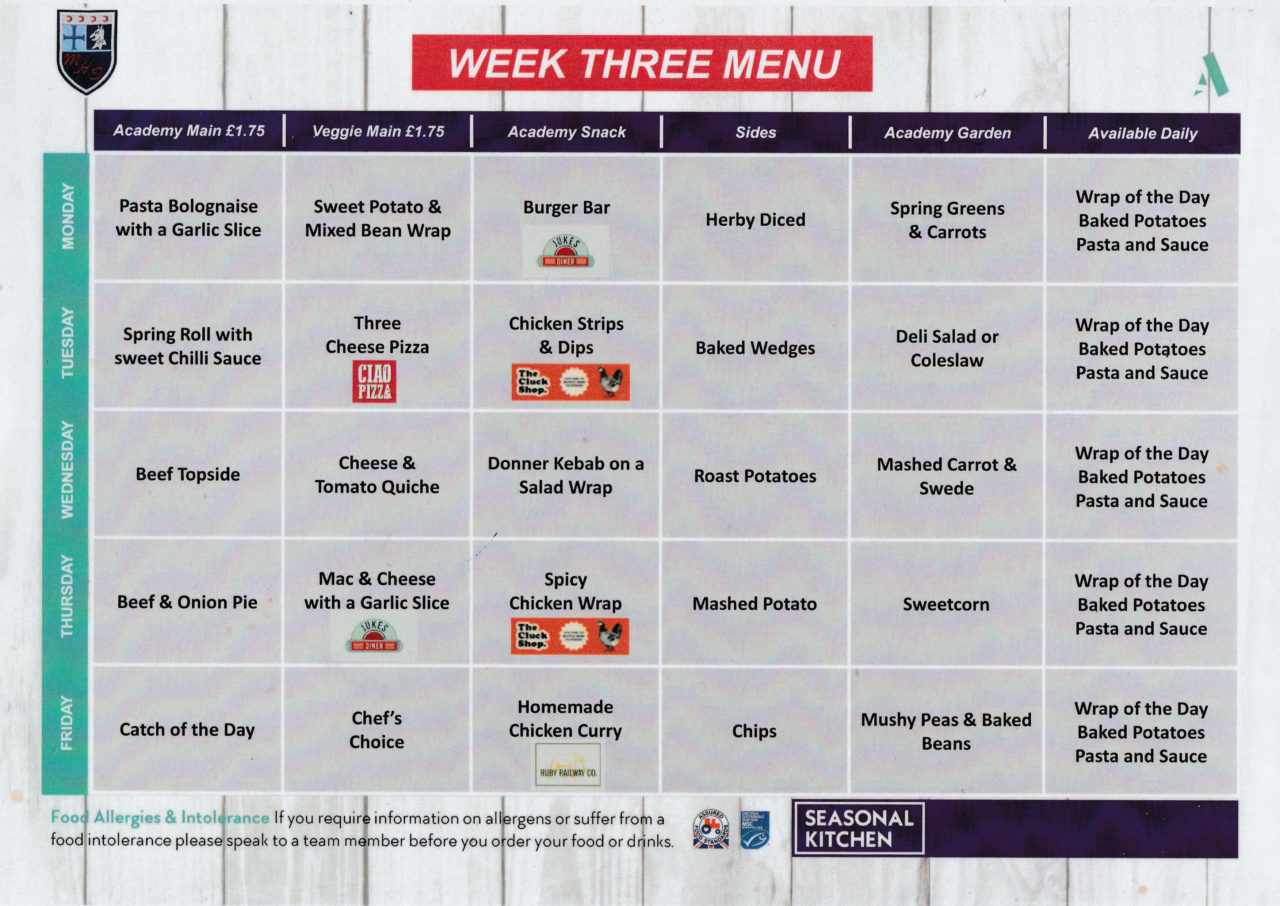 Lunch Menus | Maghull High School